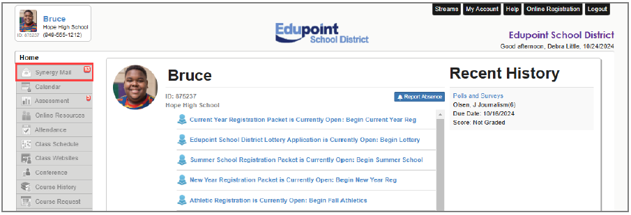 Synergy Mail in ParentVUE / StudentVUE – CPS Help Desk