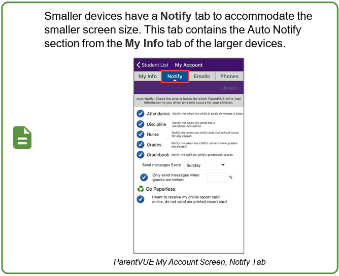 Editing Your Account Information in ParentVUE and StudentVUE Mobile App ...